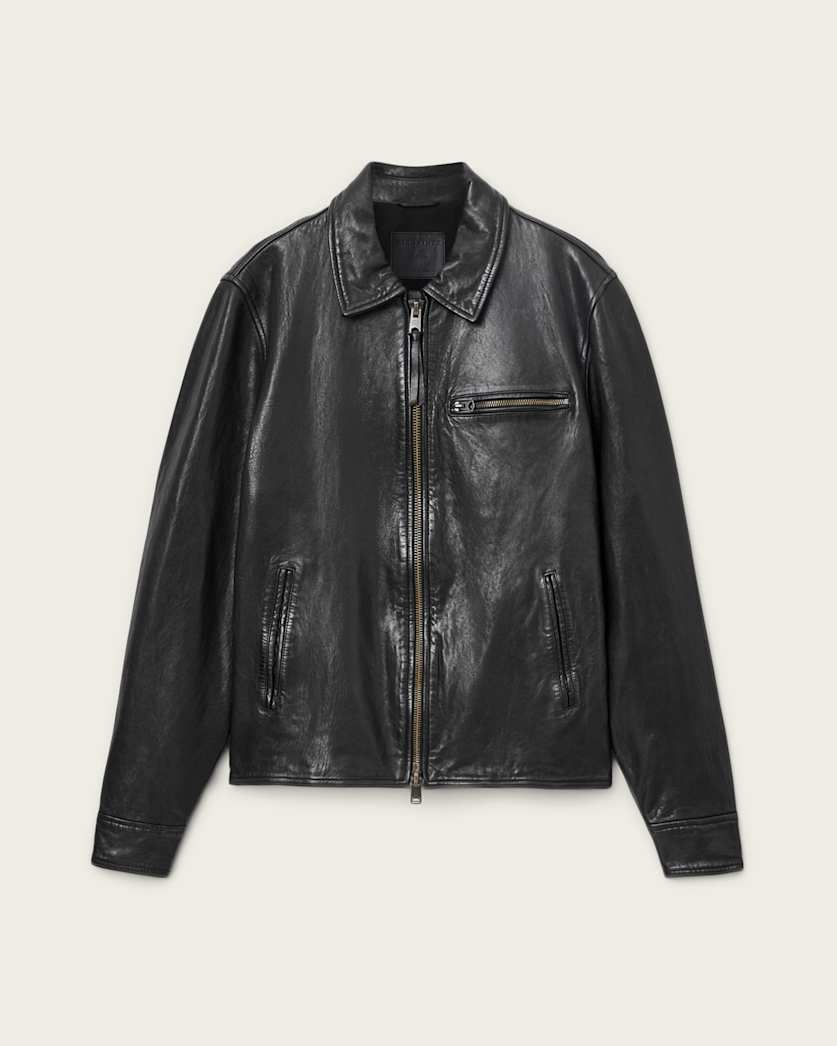 Miller Leather Jacket Black | ALLSAINTS US